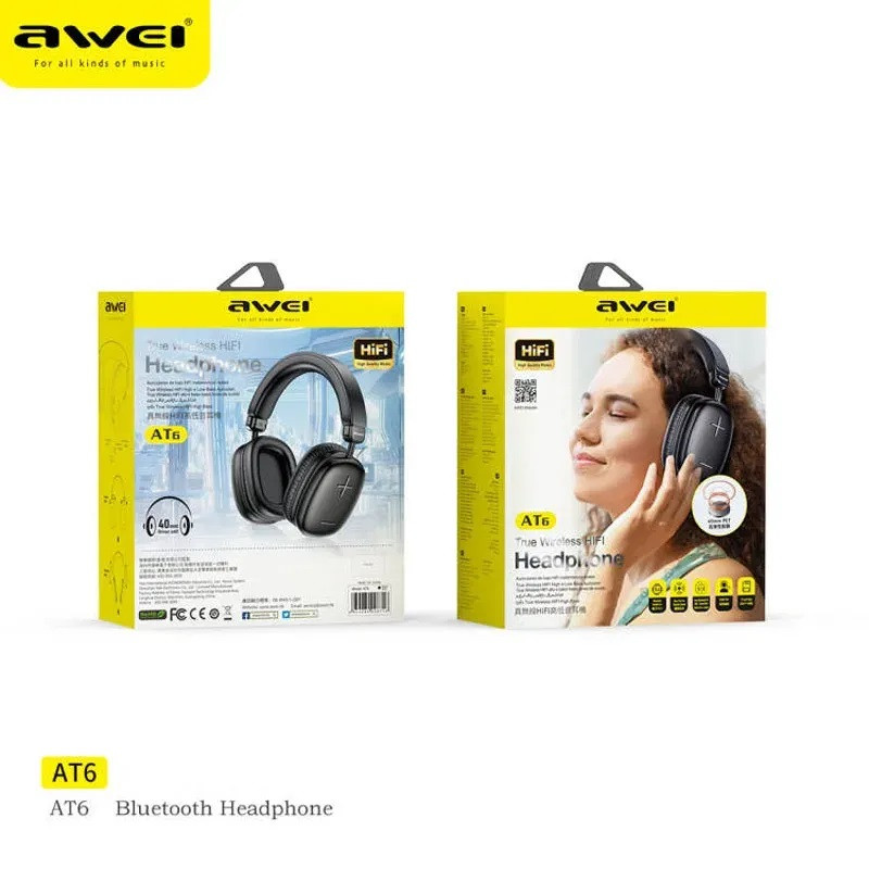 Awei AT6 Wireless Bluetooth Headphones