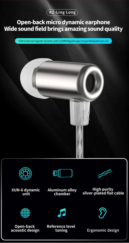 KZ Ling Long Open Back Micro Dynamic Earphone