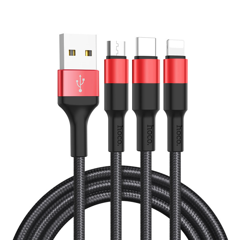 Hoco X26 3 In 1 Rapid Charging Cable