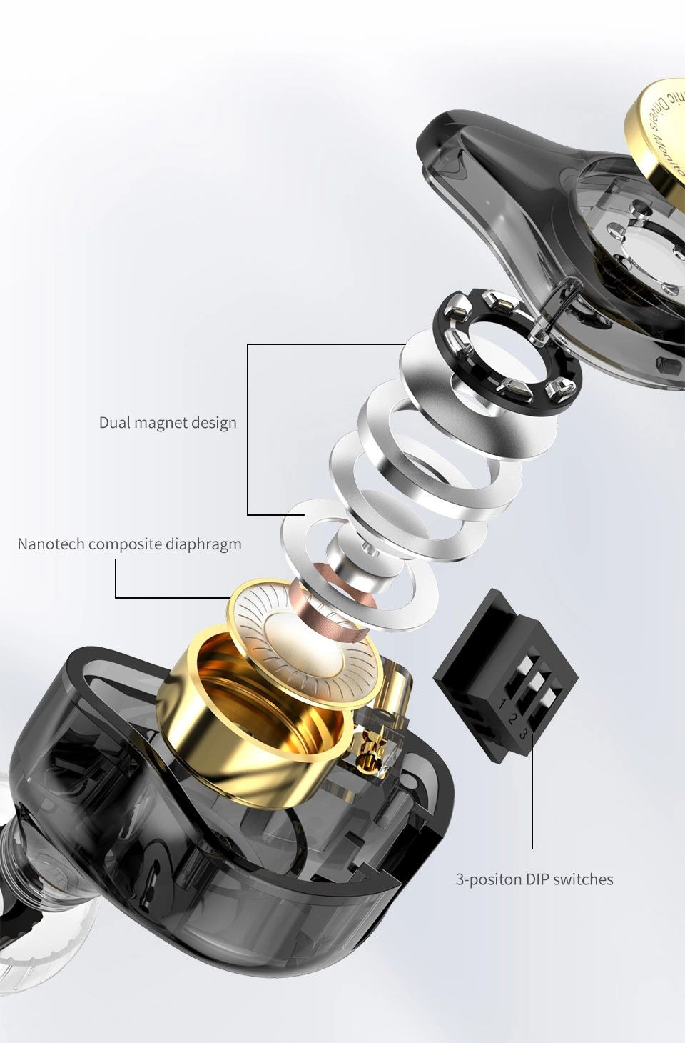 TRN MT1 MAX 10mm Dual Magnet Dynamic Driver Earphone