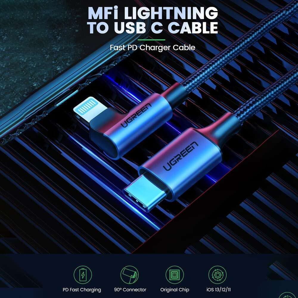 UGREEN Lightning Cable 90° Angle Fast Charging