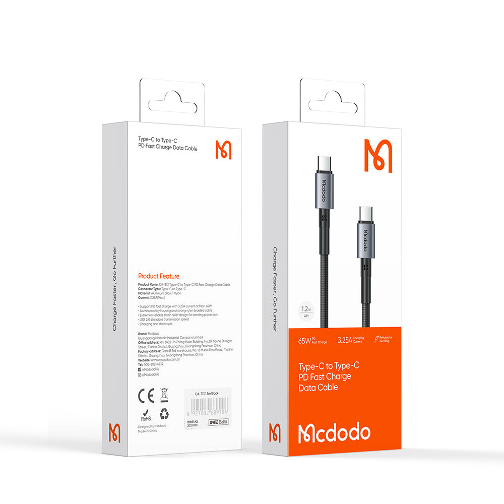 Mcdodo 65W PD Type-C to Type-C Data Cable 1m