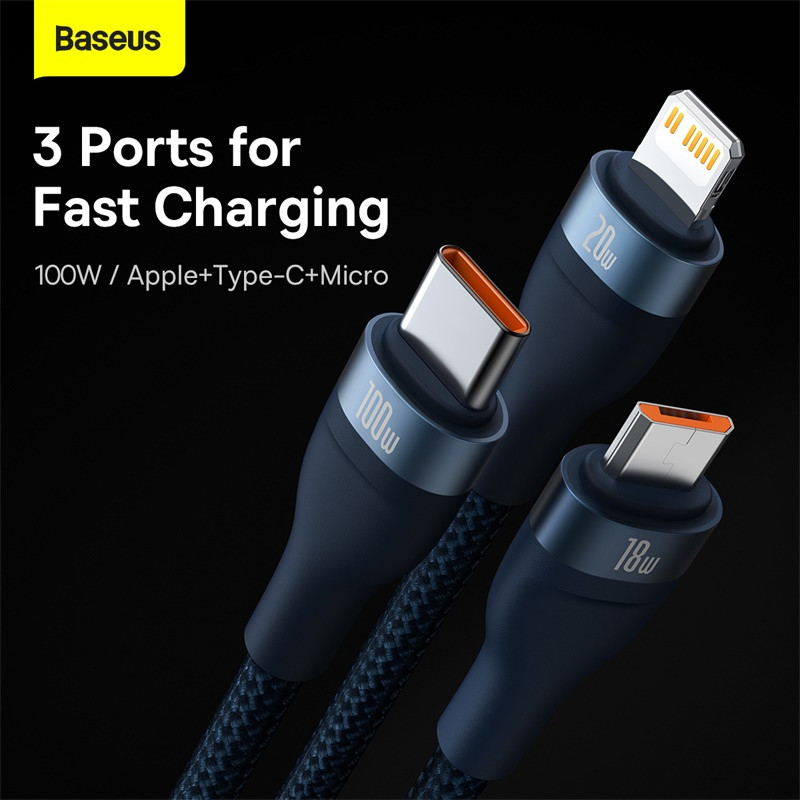 Baseus Cable Flash Series 2 Two-for-three Charging Cable U+C to Micro ...